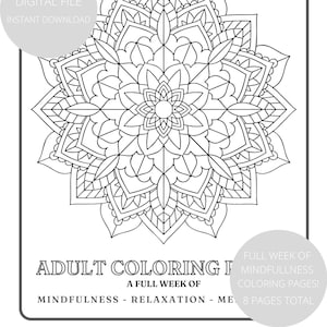 Adult Coloring Pages - Mandala - Mindfulness Coloring Pages - Weekly ...