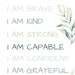 Eucalyptus Positive Affirmations Wall Art - Digital File - Instant ...