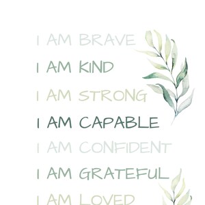 Eucalyptus Positive Affirmations Wall Art - Digital File - Instant ...
