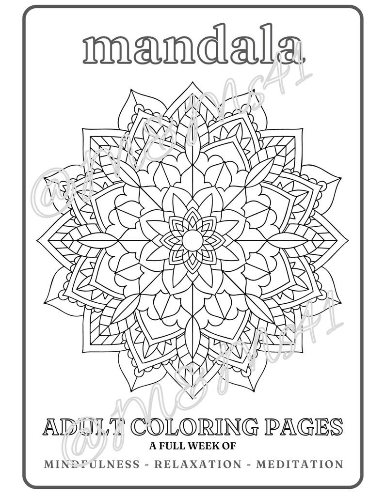 Adult Coloring Pages - Mandala - Mindfulness Coloring Pages - Weekly ...