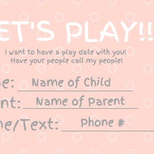 Play Date Business Card - Etsy