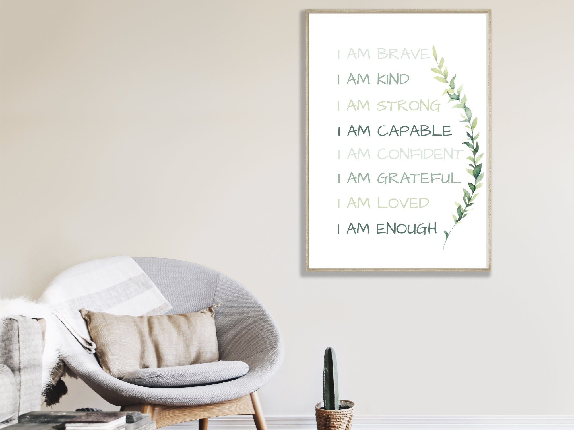 Positive Affirmations Wall Art - Digital File - Instant Download - Etsy