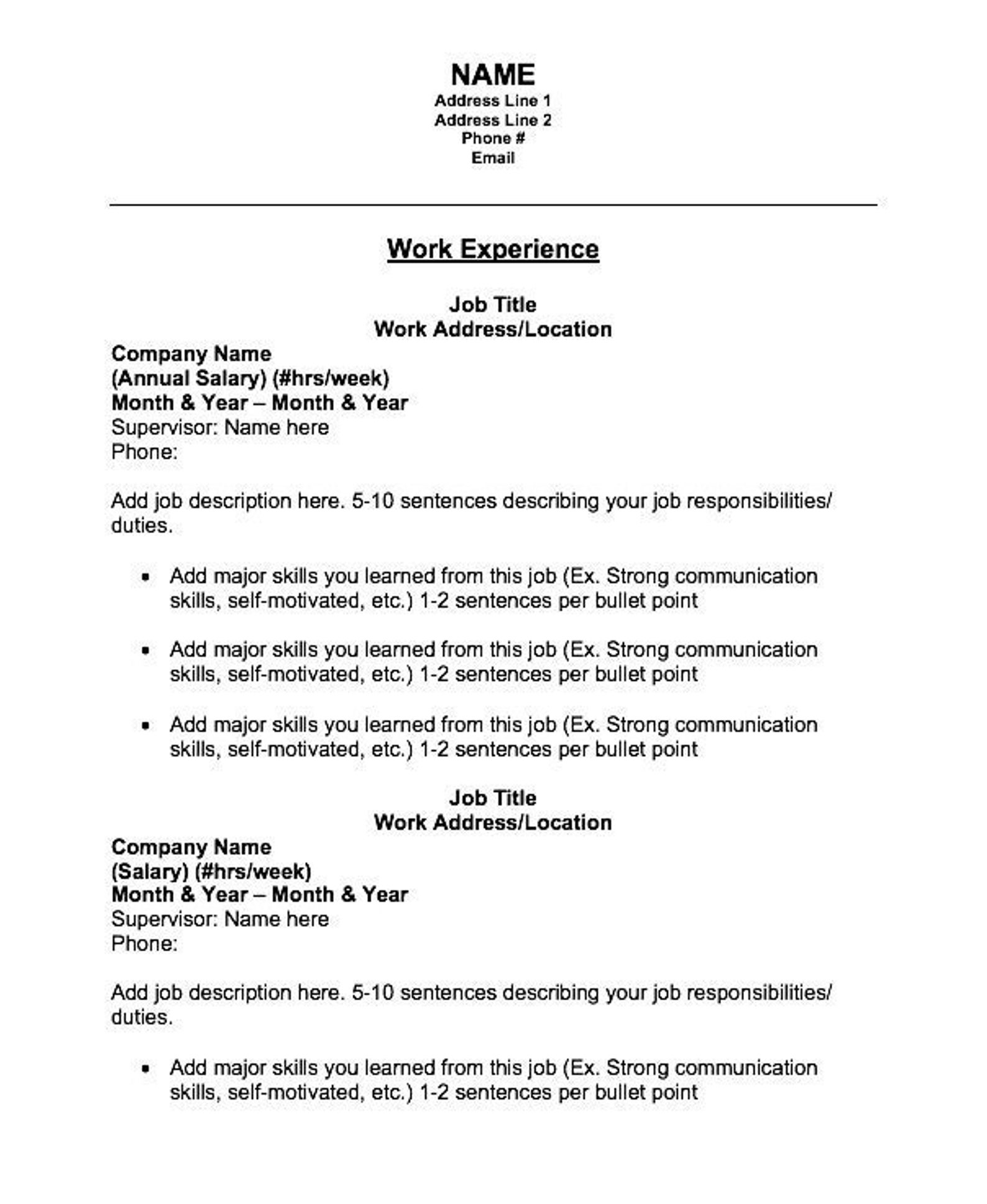 Detailed Resume Template - Etsy