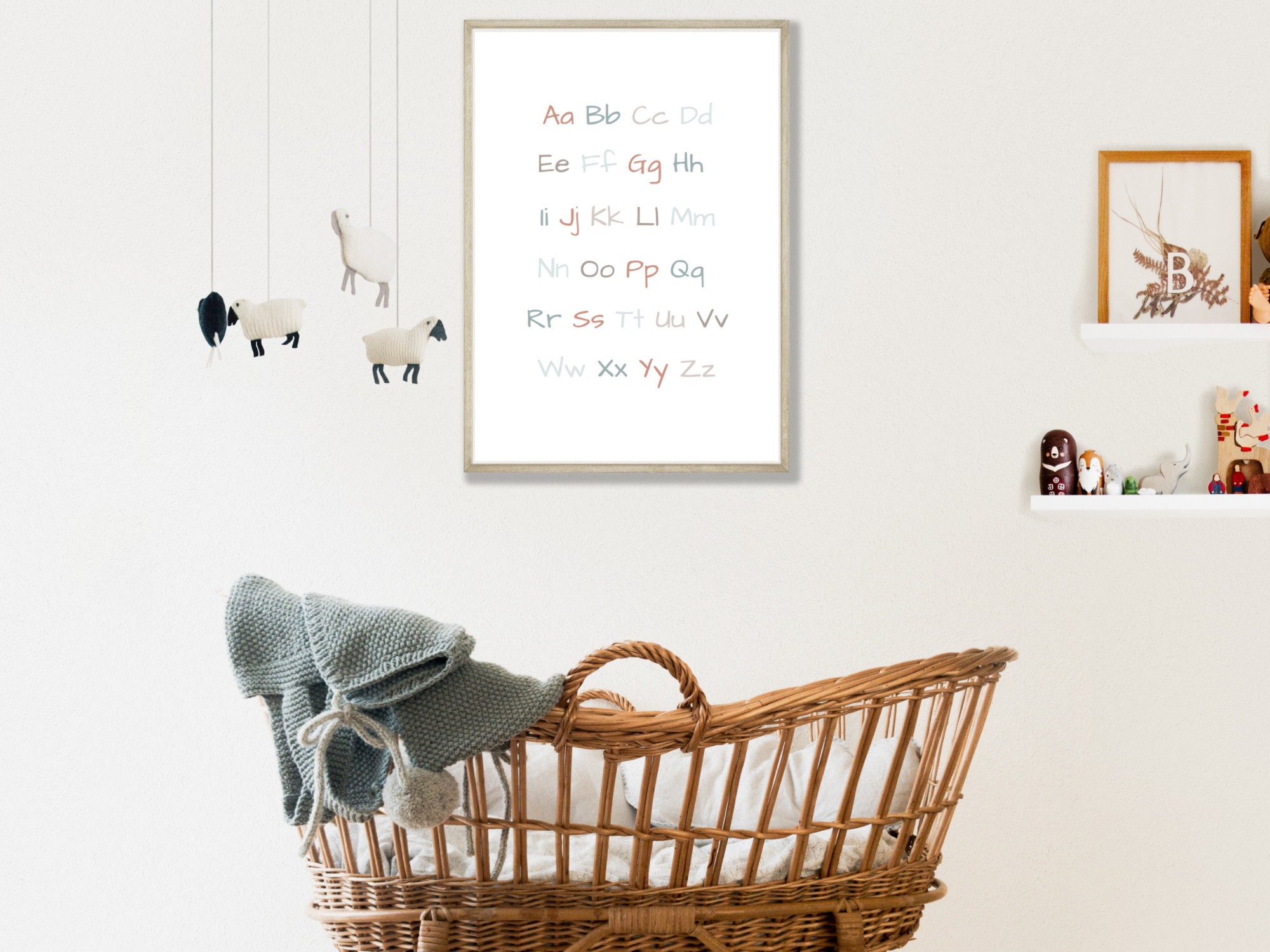 Kids Educational Posters Wall Art - Set of 5 - Alphabet - Numbers ...