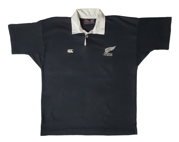 Vintage CANTERBURY All Blacks 1990s Short Sleeve Rugby Shirt Jersey ...
