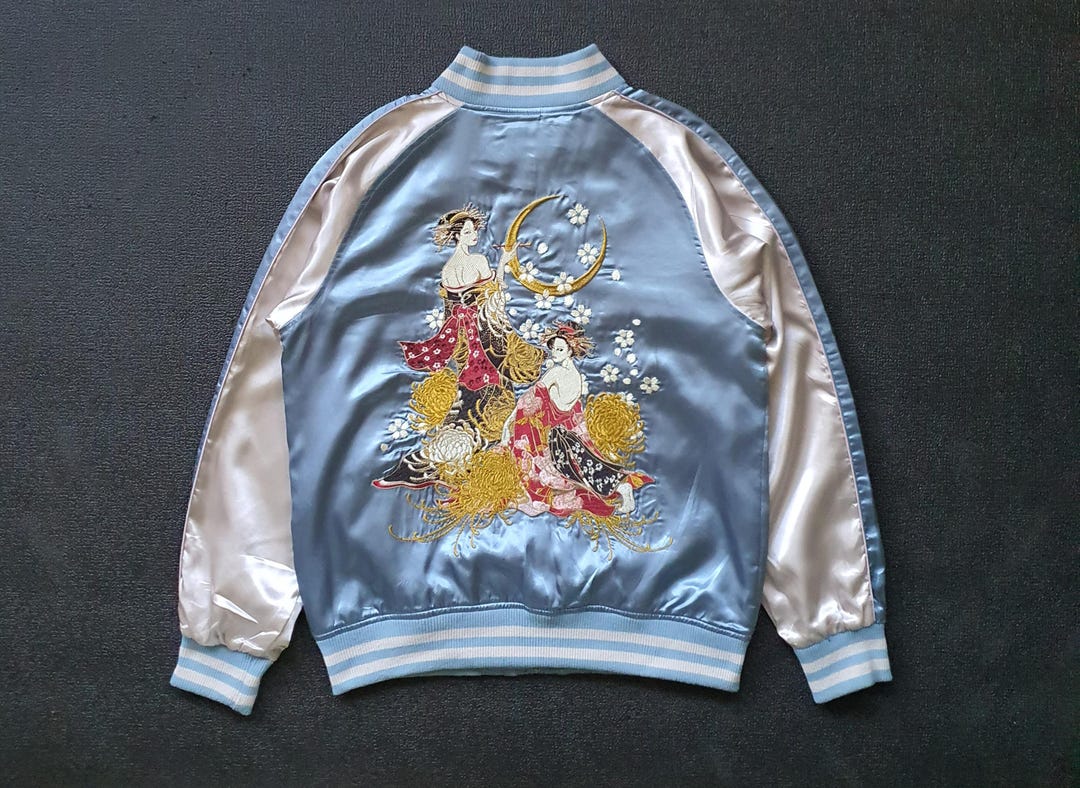 Oboro Sukajan Japan Jacket Size M / Vintage Japanese Souvenir Motive ...