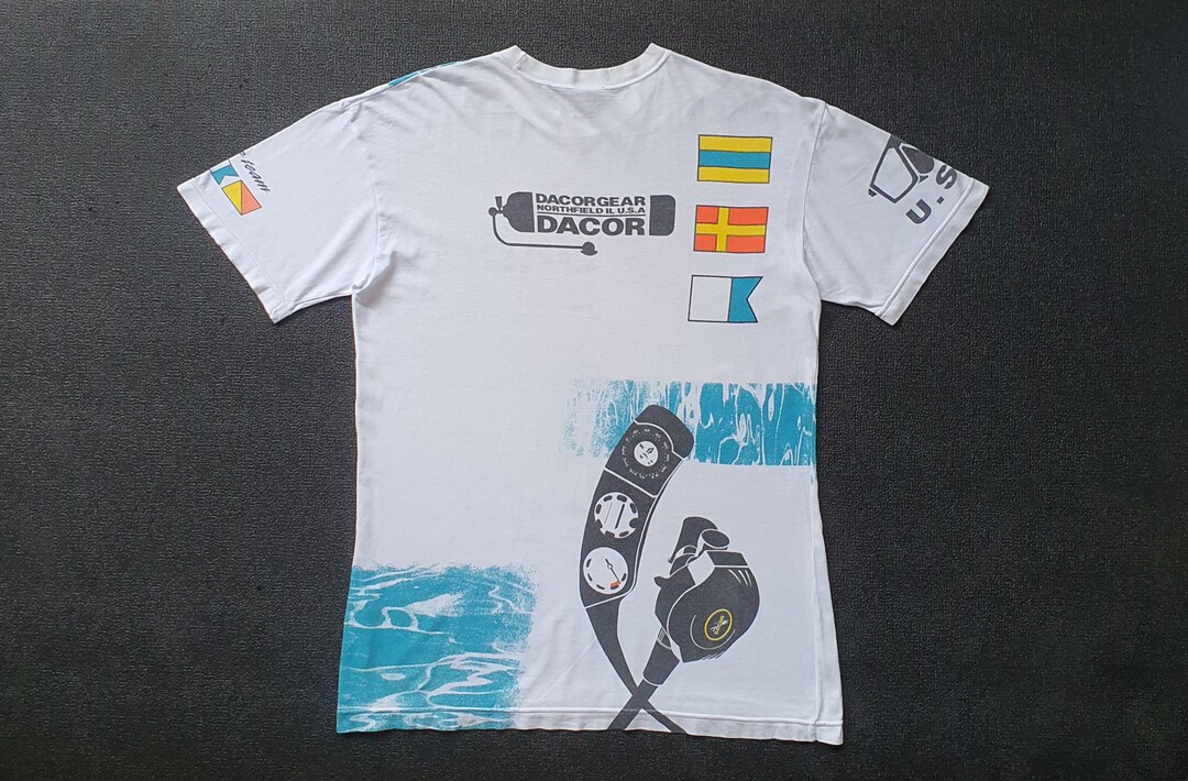 Vintage 90s DACOR Dive Gear T Shirt Size Medium / 1990s Classic Scuba ...