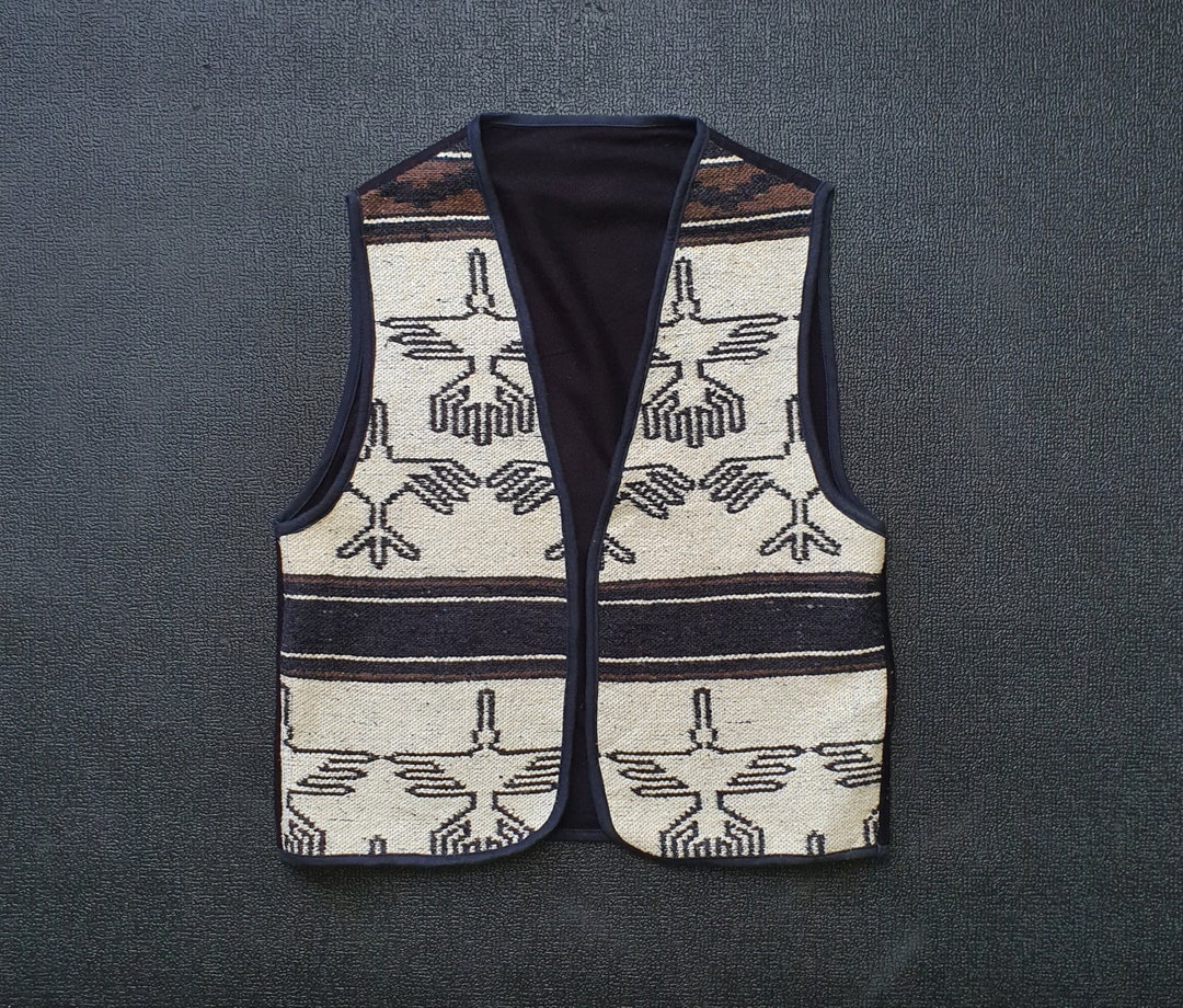 Vintage Native Vest Outerwear Japanese Style Jacket / 1990s 90s Cafe ...
