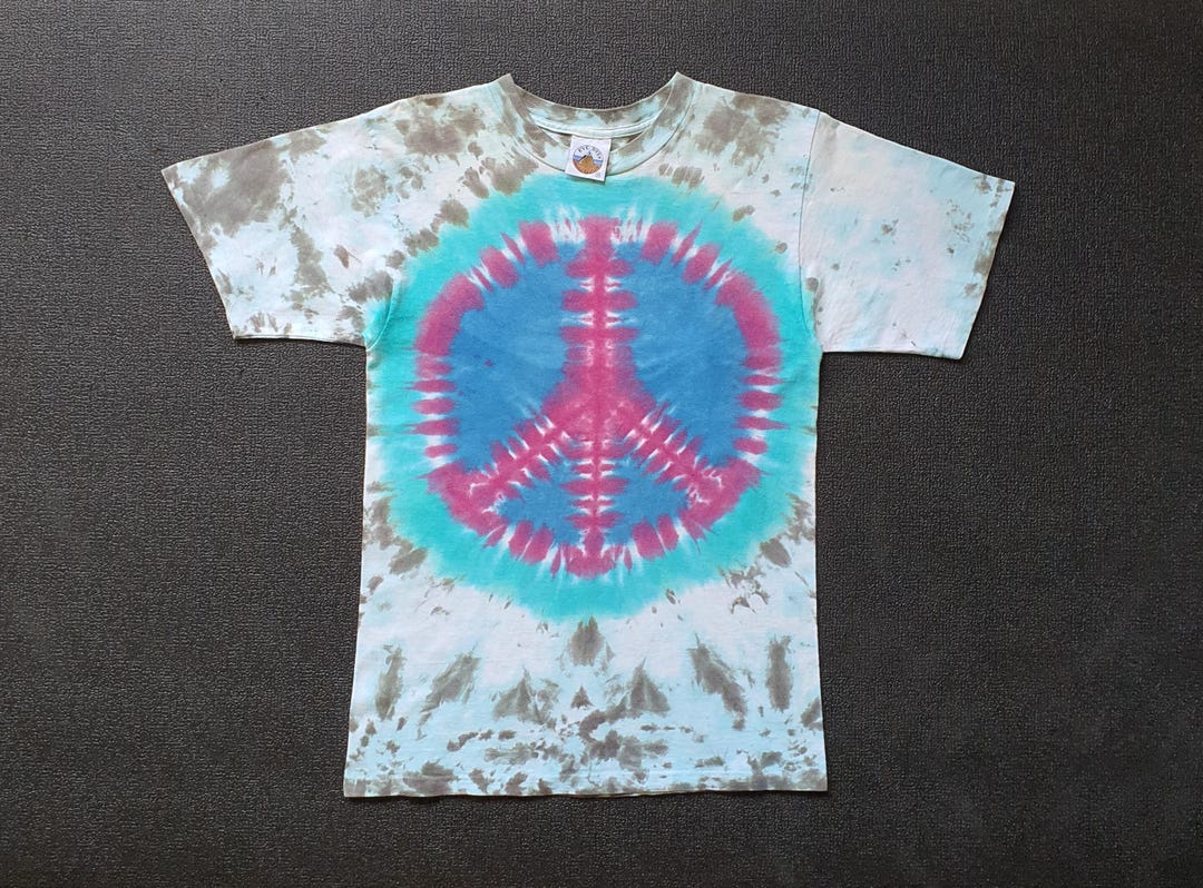 Vintage Peace Sign 1990s T Shirt Size Small / 90s Tie Dye Psychedelic ...