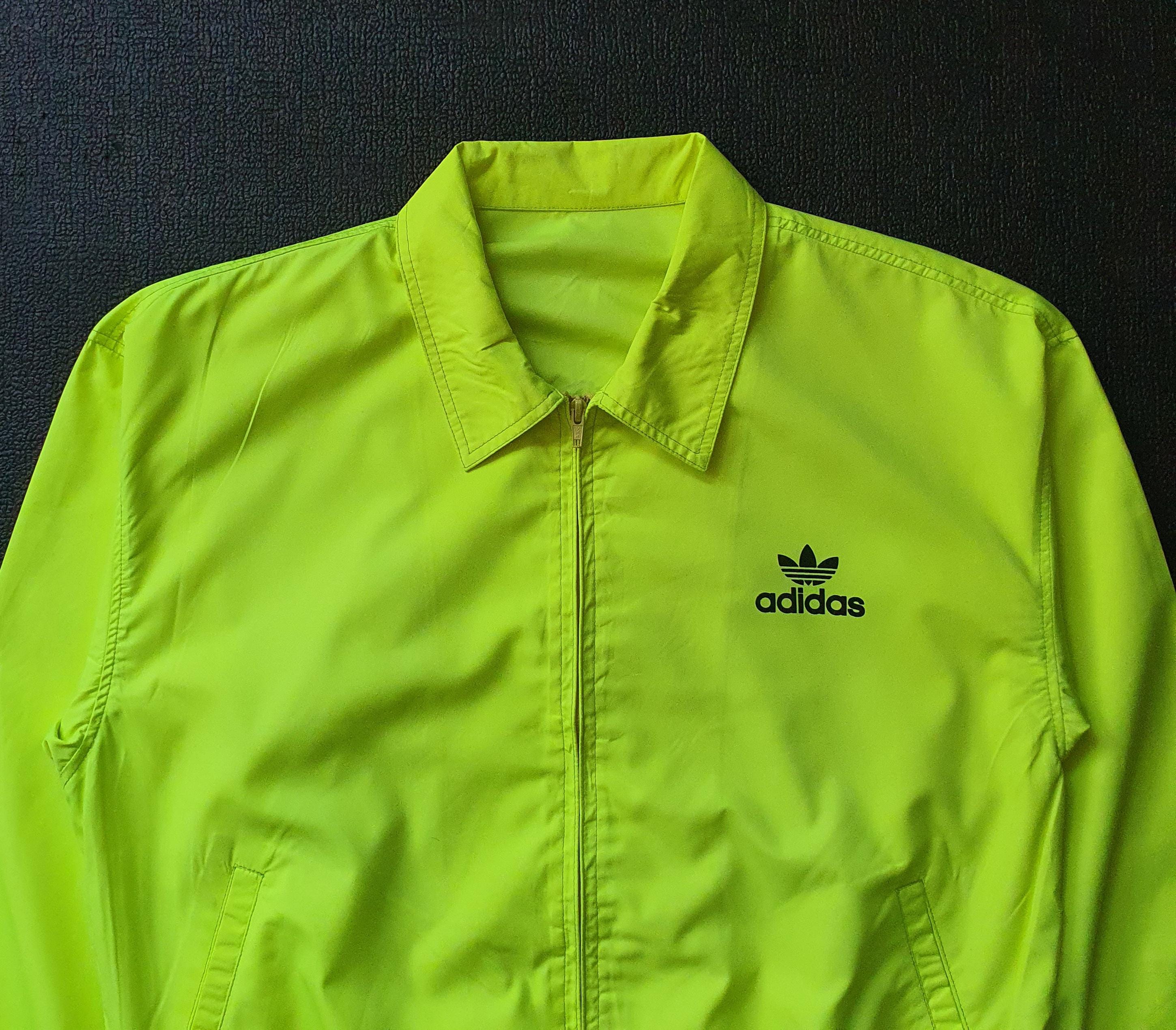 Vintage ADIDAS Trefoil Neon Windbreaker Jacket Size Medium / Rare 90s ...