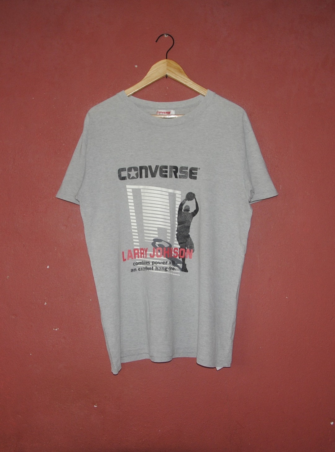 Vintage Converse Larry Johnson Promo 1990s T Shirt Size Large / 90s ...