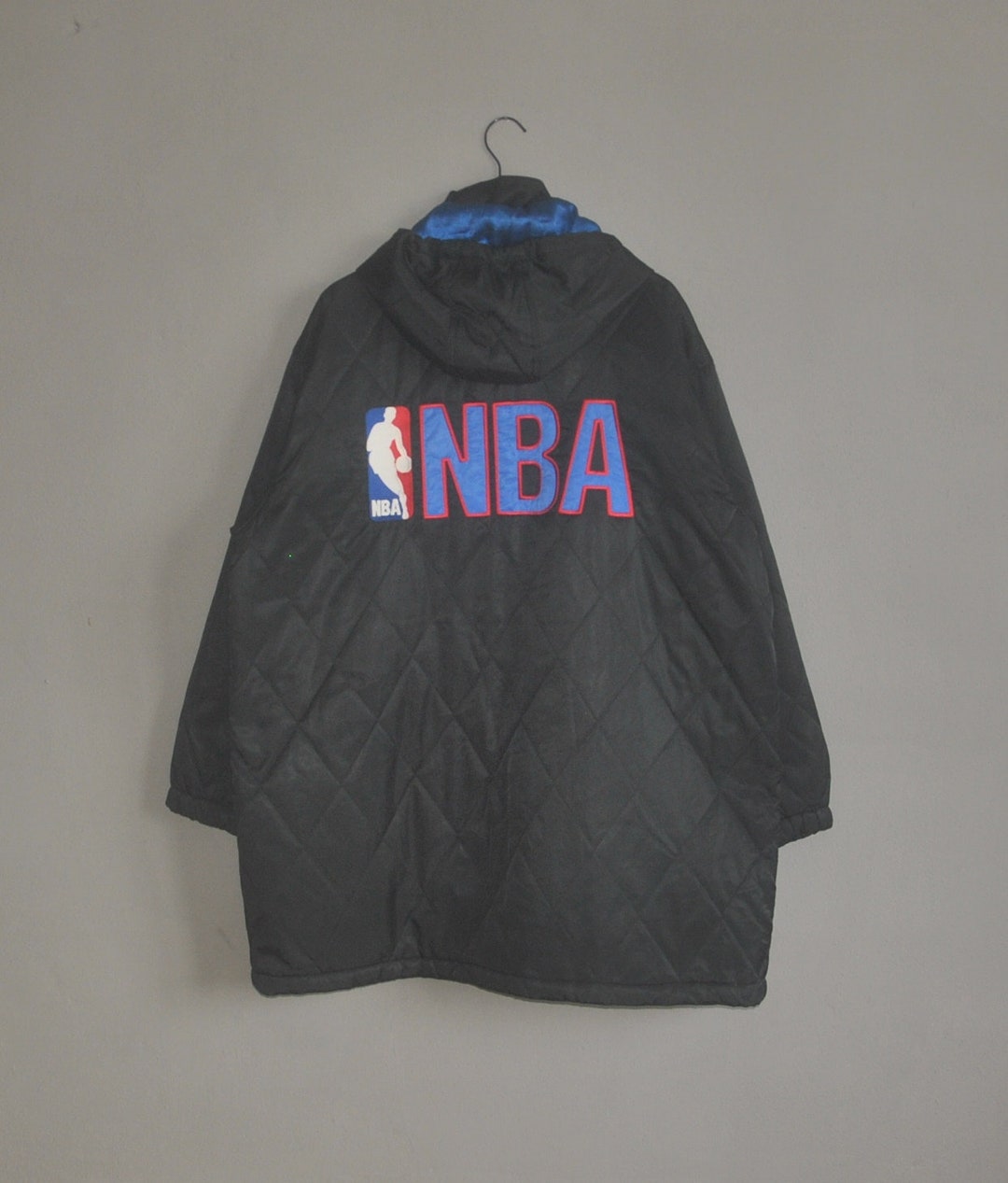 Vintage NBA 1990s Hooded Quilted Coat Jacket Size Large / Vintage 90s ...