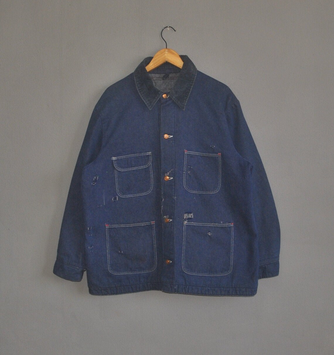 Vintage 70s WRANGLER Denim Chore Work Jacket Size 46 / XL / | Etsy