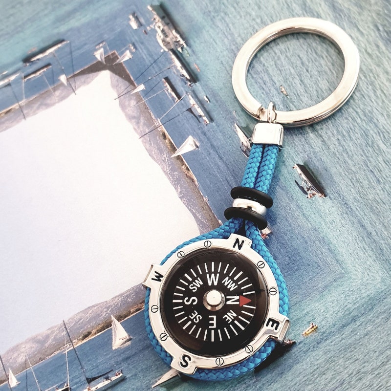 Engraved Compass Keychain - Etsy