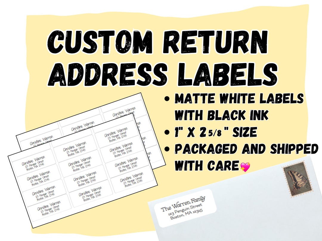 Modern, Professional, Custom Personalized, Matte White Return Address ...