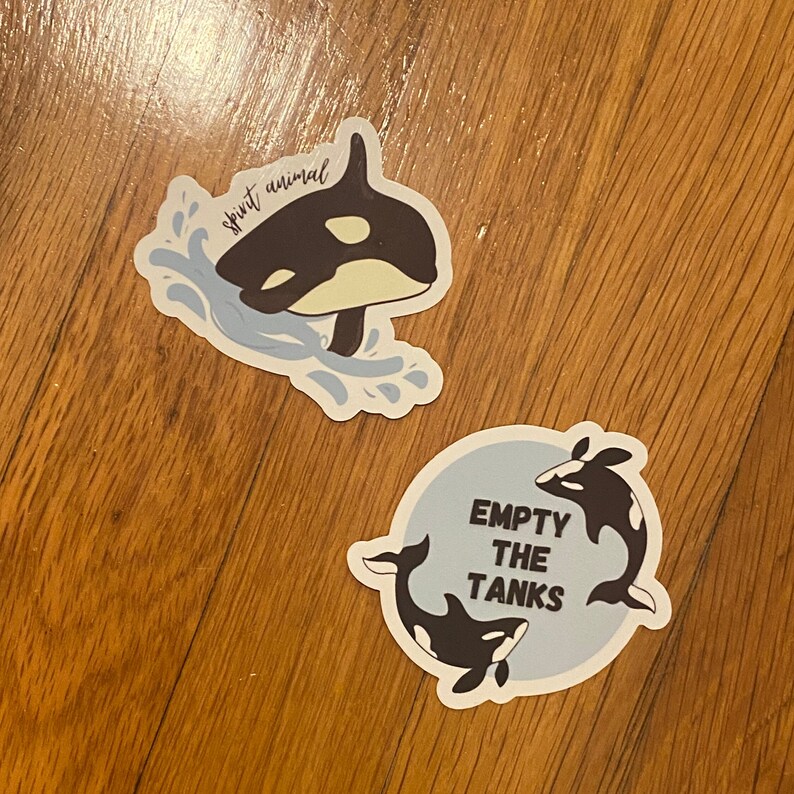 Empty the Tanks Orca Killer Whale Water Bottle Sticker, Kindle Sticker ...