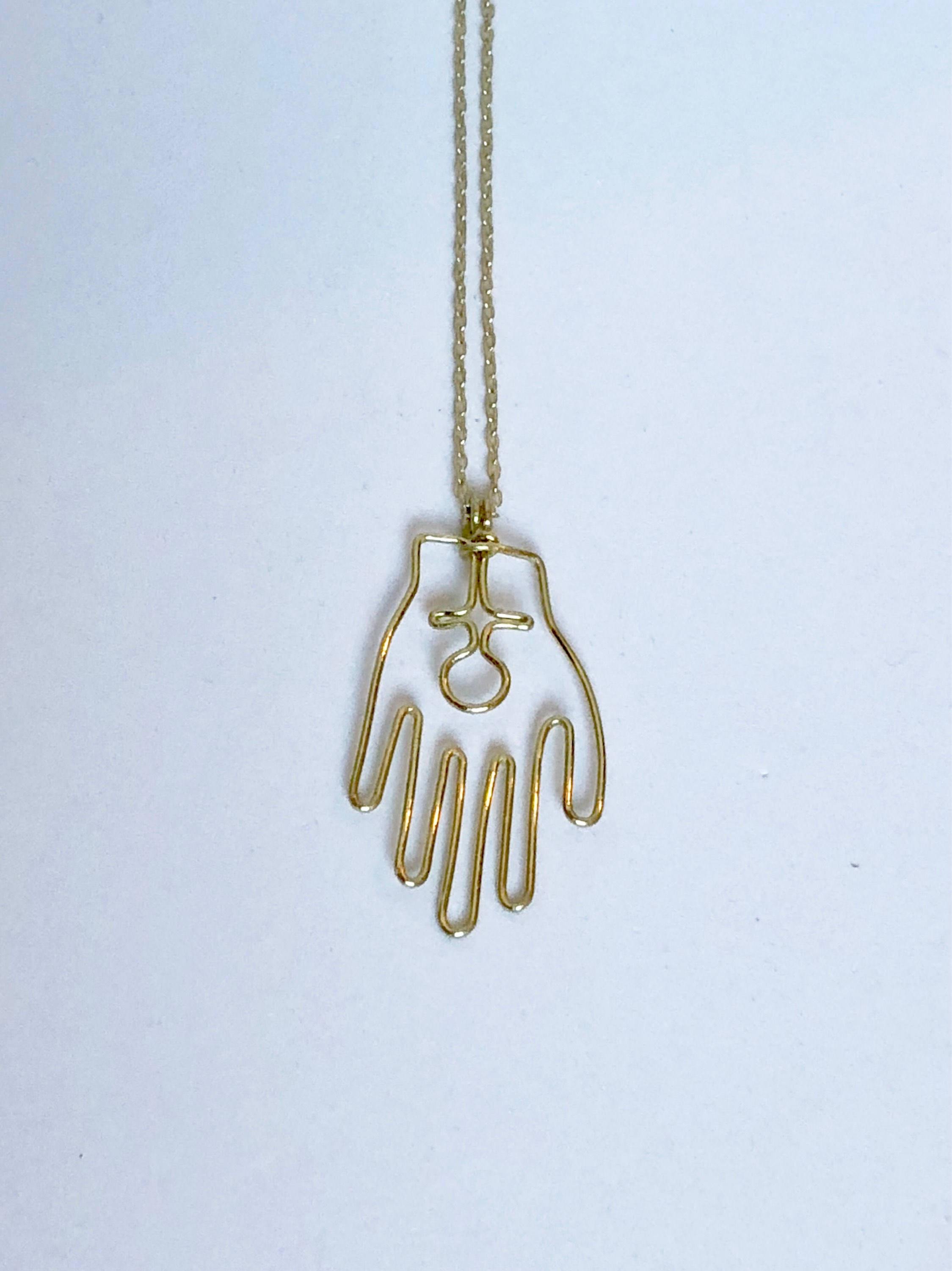 Venus hand palmistry necklace in brass sterling or copper | Etsy