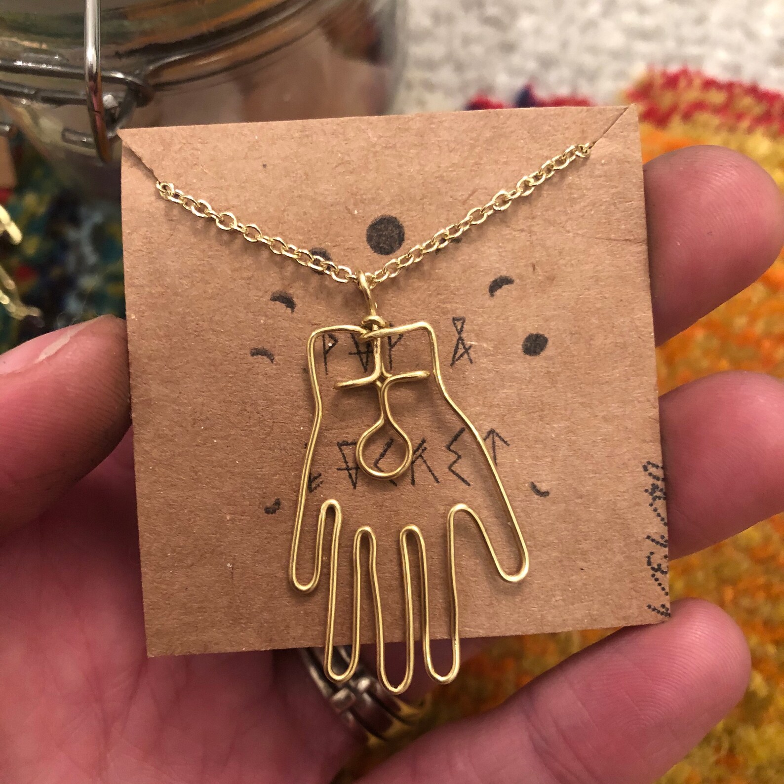 Venus hand palmistry necklace in brass sterling or copper | Etsy