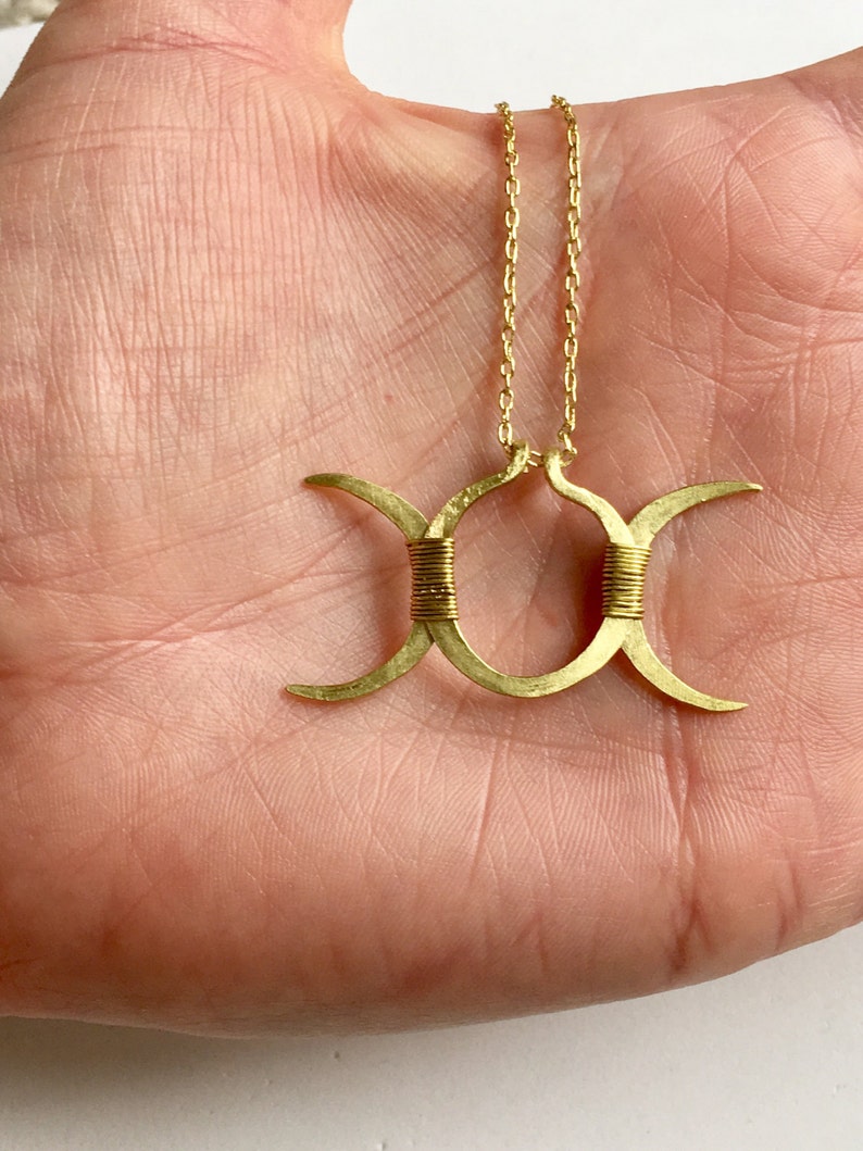 Triple moon goddess necklace | Etsy