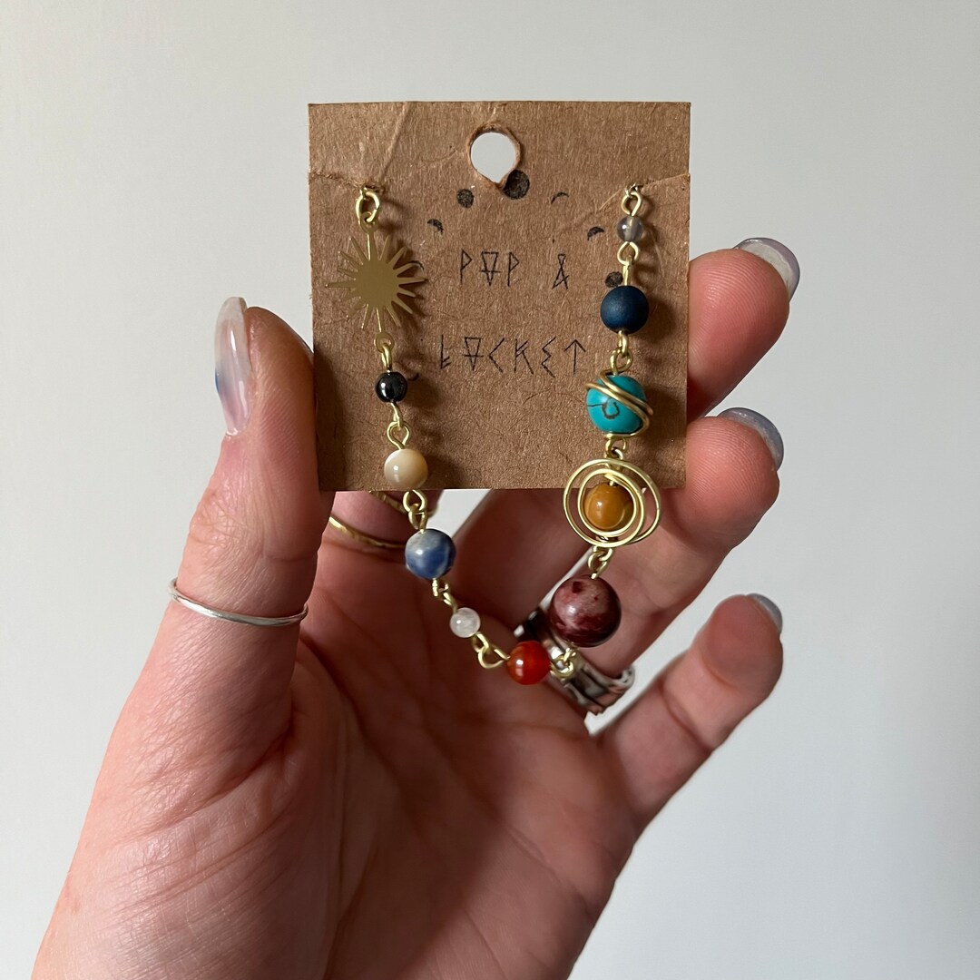 Solar System Necklace, Crystal Planets, Convertible Solar System Y ...