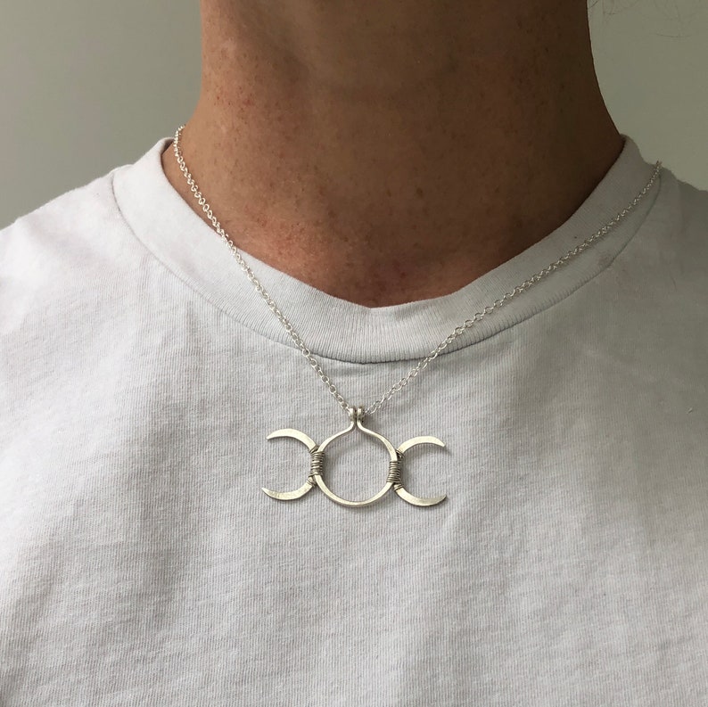 Triple Moon Goddess Necklace - Etsy