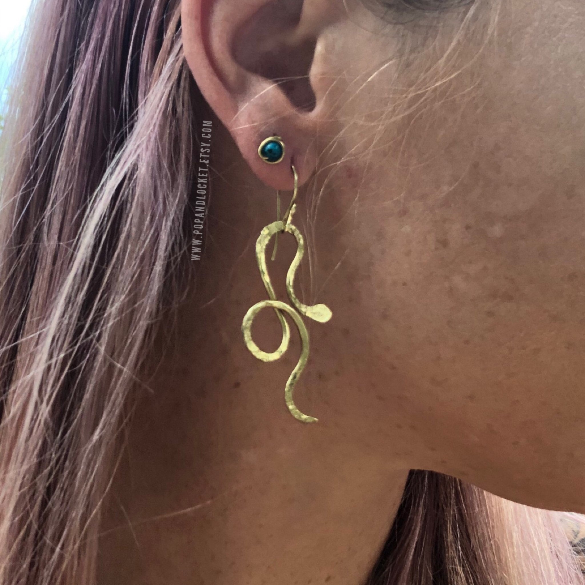 Asymmetrical Snake Statement Earrings Serpent Earrings in | Etsy