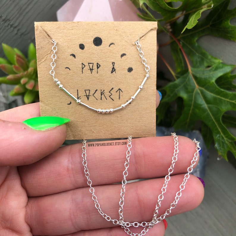 Morse code necklace in sterling silver or gold fill nsfw | Etsy