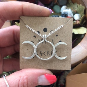 Triple Moon Goddess Necklace - Etsy