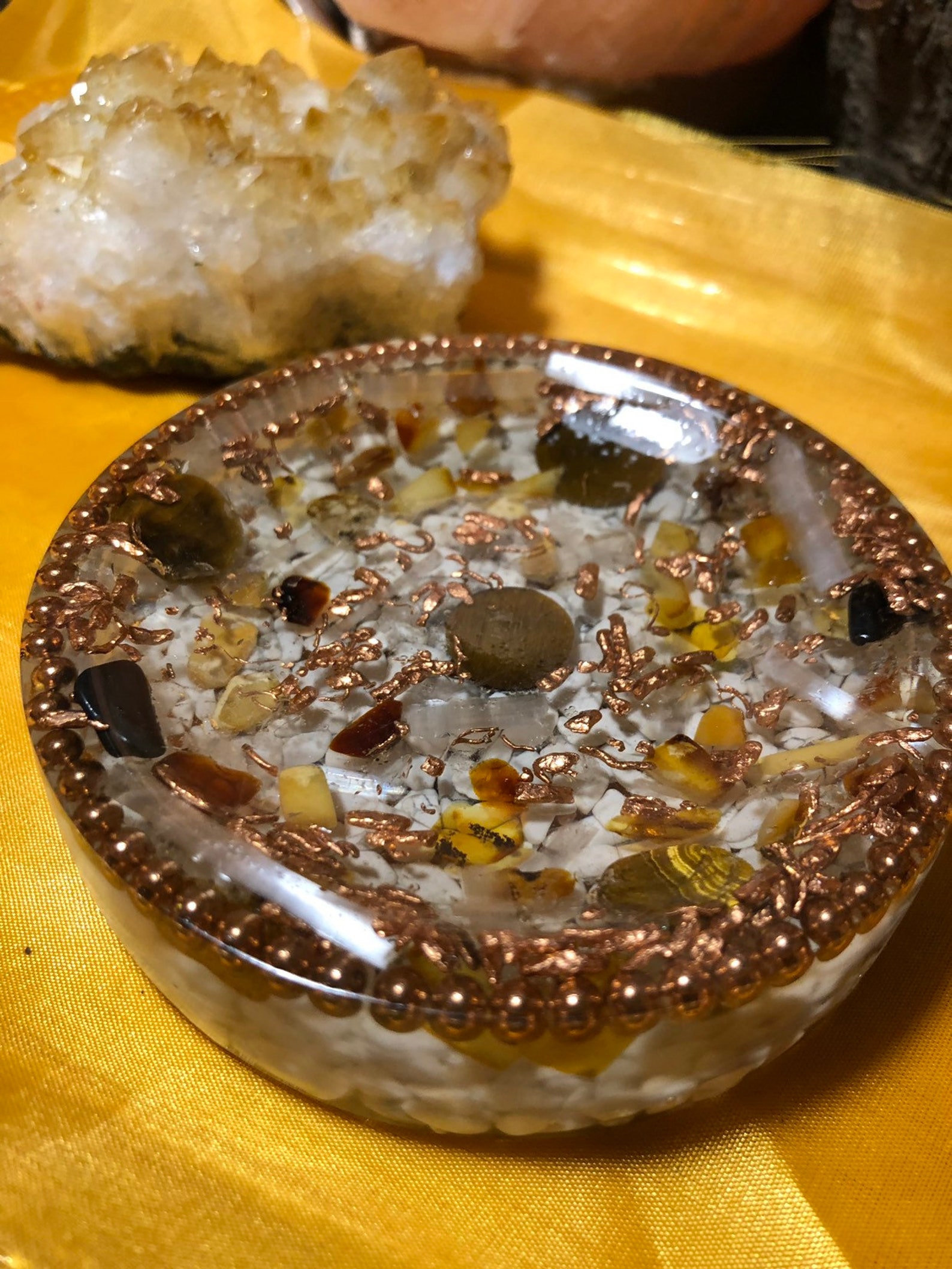 Obatala Altar Plate Tiger Eye Howlite Selenite Amber - Etsy