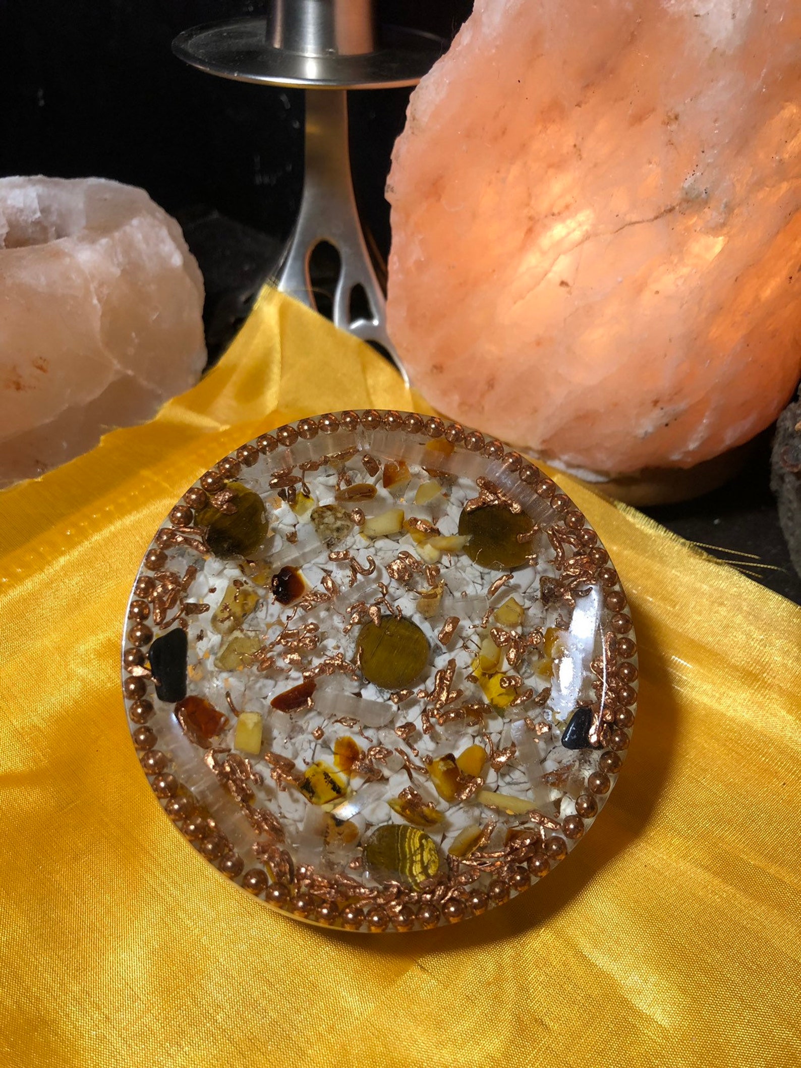 Obatala Altar Plate Tiger Eye Howlite Selenite Amber - Etsy