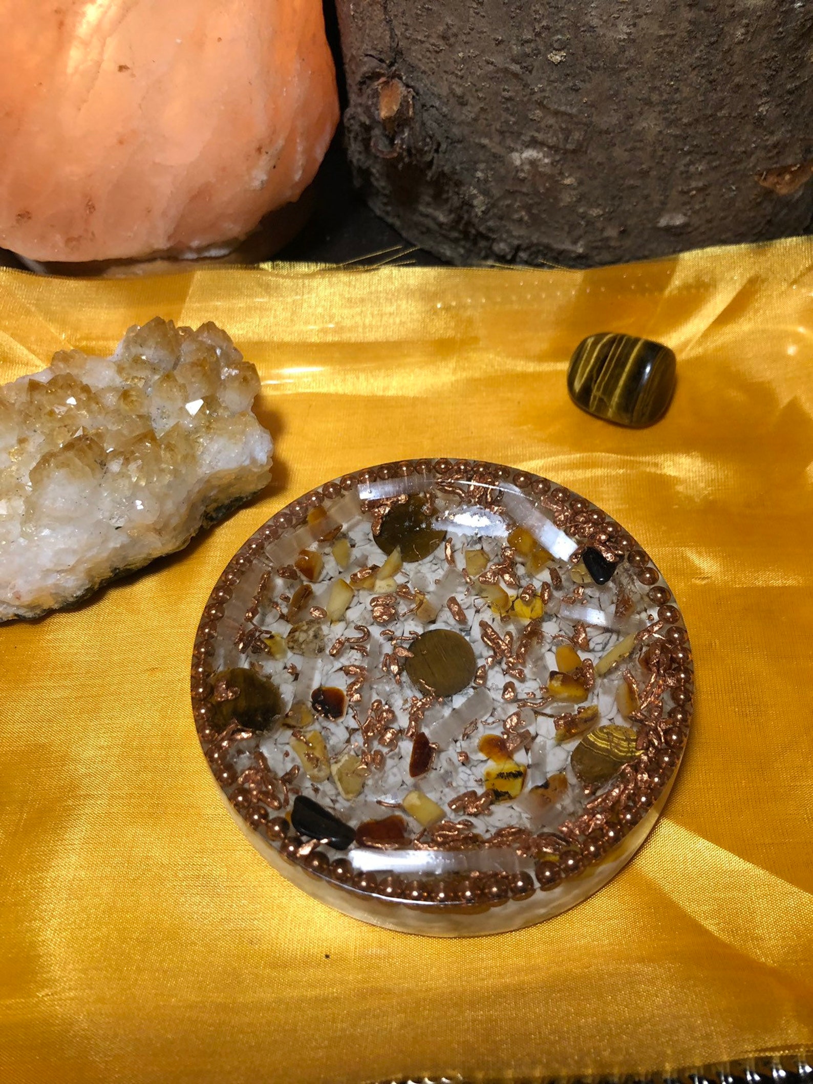 Obatala Altar Plate Tiger Eye Howlite Selenite Amber - Etsy