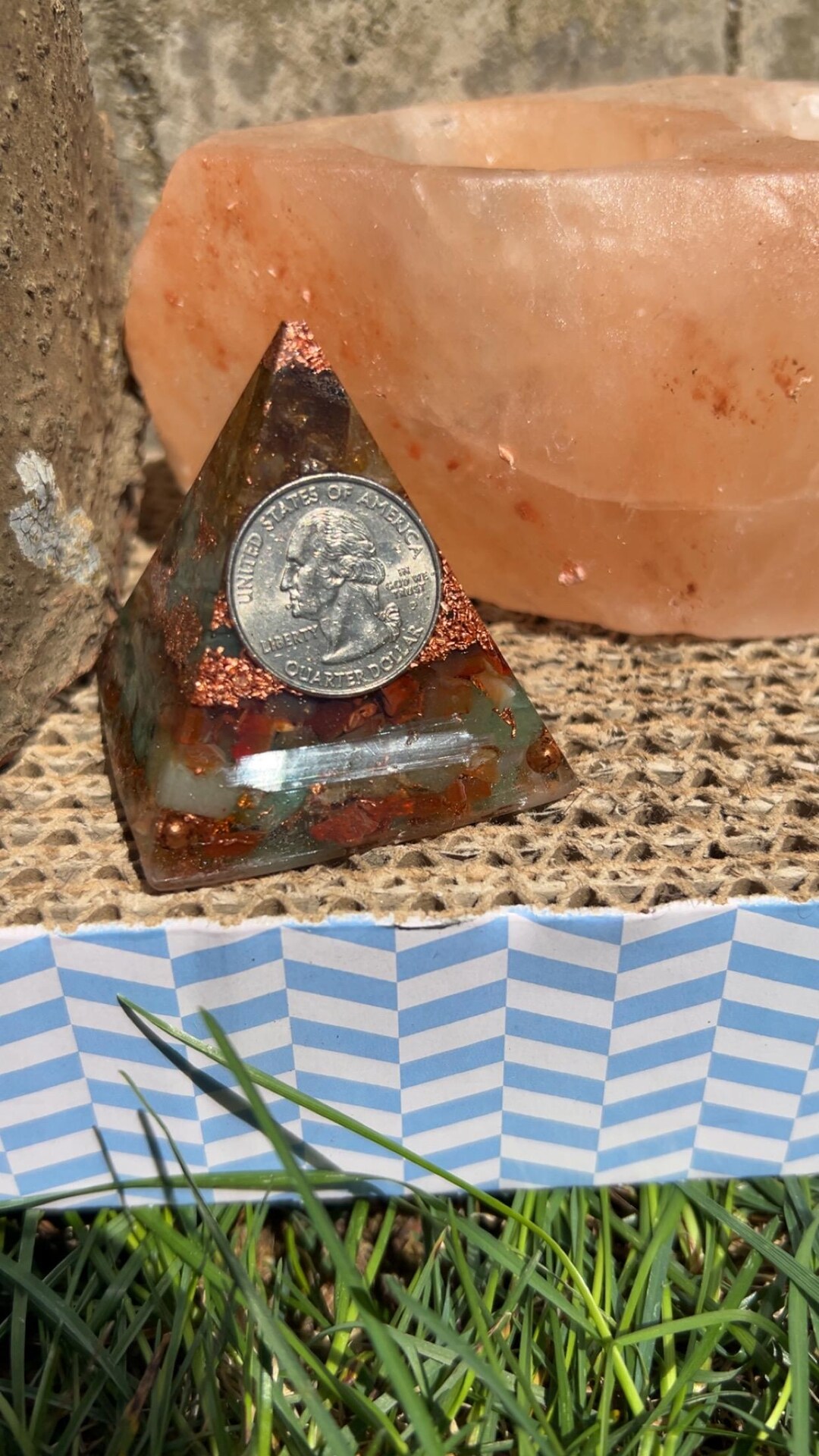 Money Drawing Orgonite Pyramid - Citrine ~ Carnelian ~ Tiger Eye ...