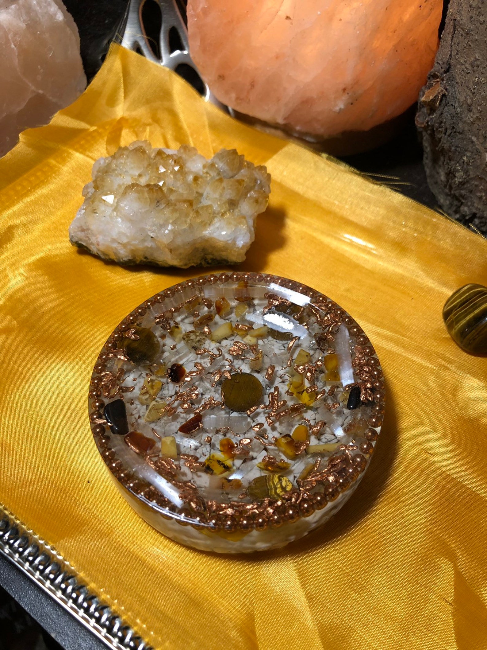 Obatala Altar Plate Tiger Eye Howlite Selenite Amber - Etsy