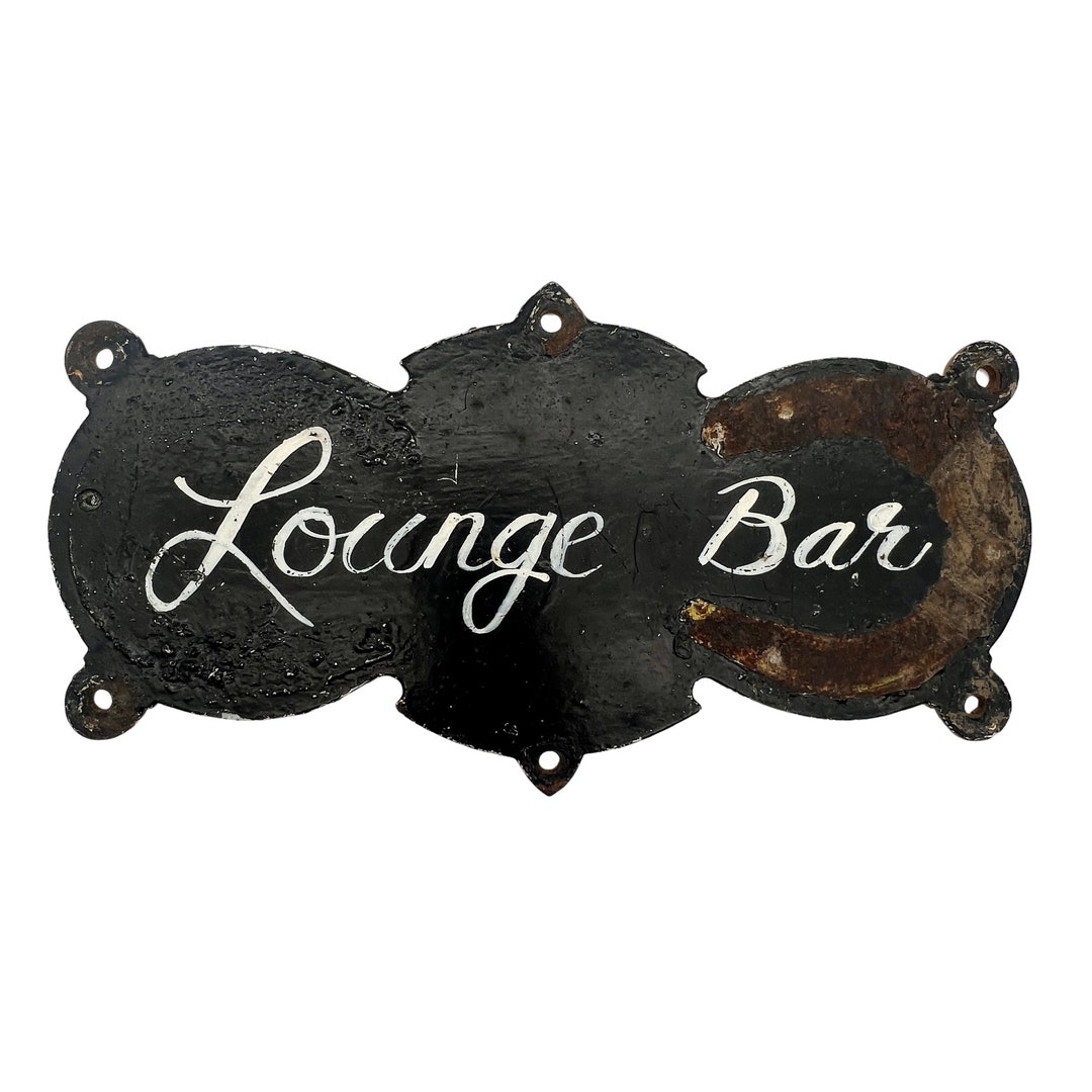 Antique Cast Iron Lounge Bar Sign - Home Decor - Etsy