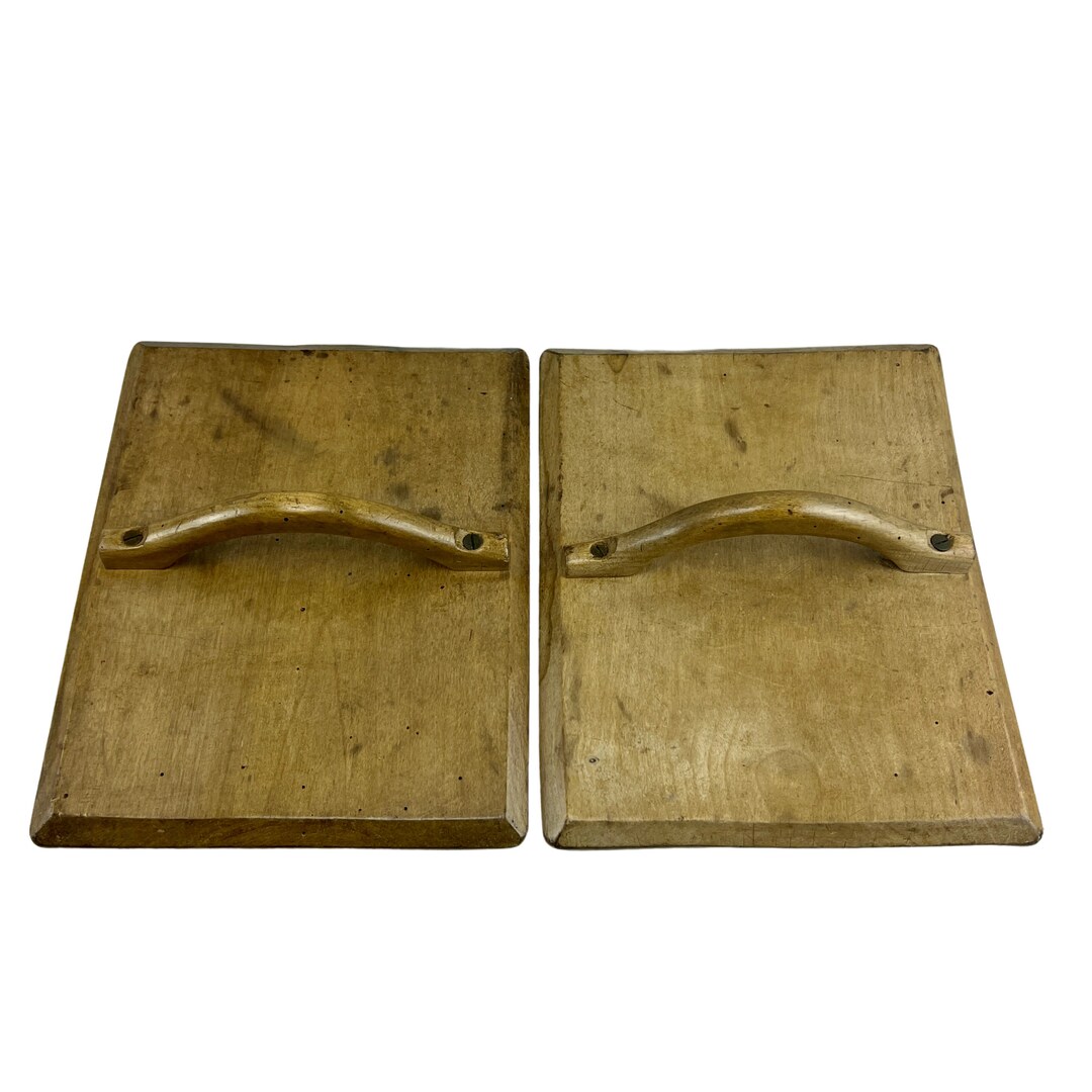 Antique Pair of Large Wooden English Butter Pats - Butter Smoothers ...