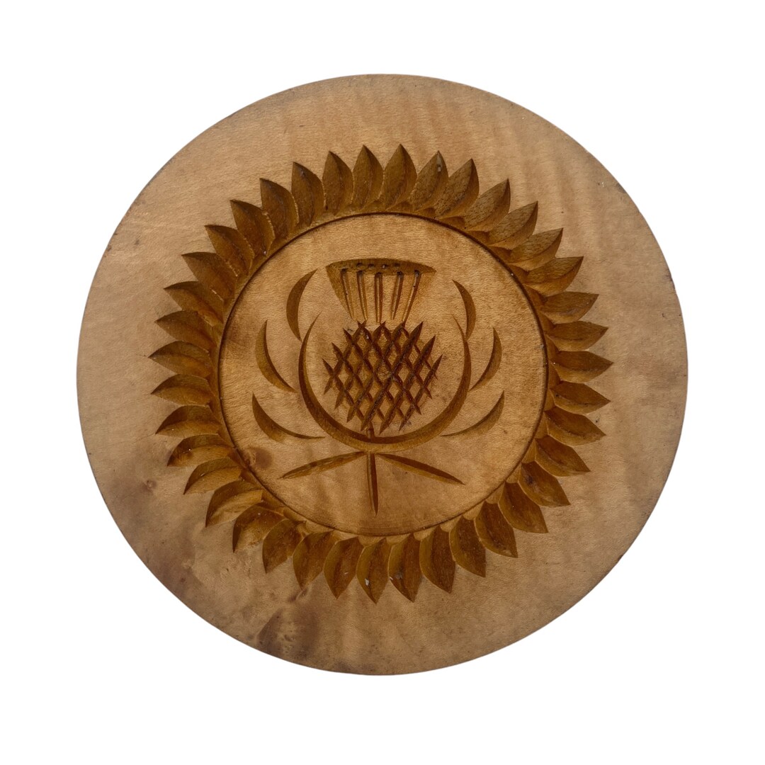 Vintage Wood Thistle Shortbread Mould - Biscuit Making - Cookie Making ...