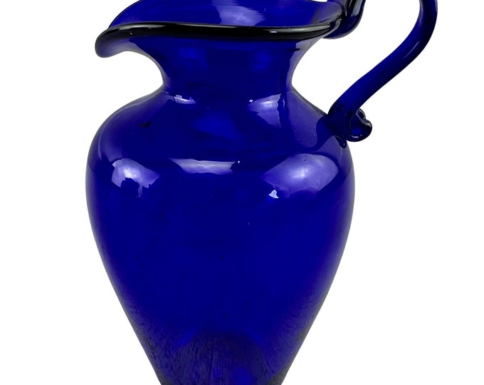 Antique Small Cobalt Blue Glass Ewer - Jug - Pitcher - Home Decor - Etsy