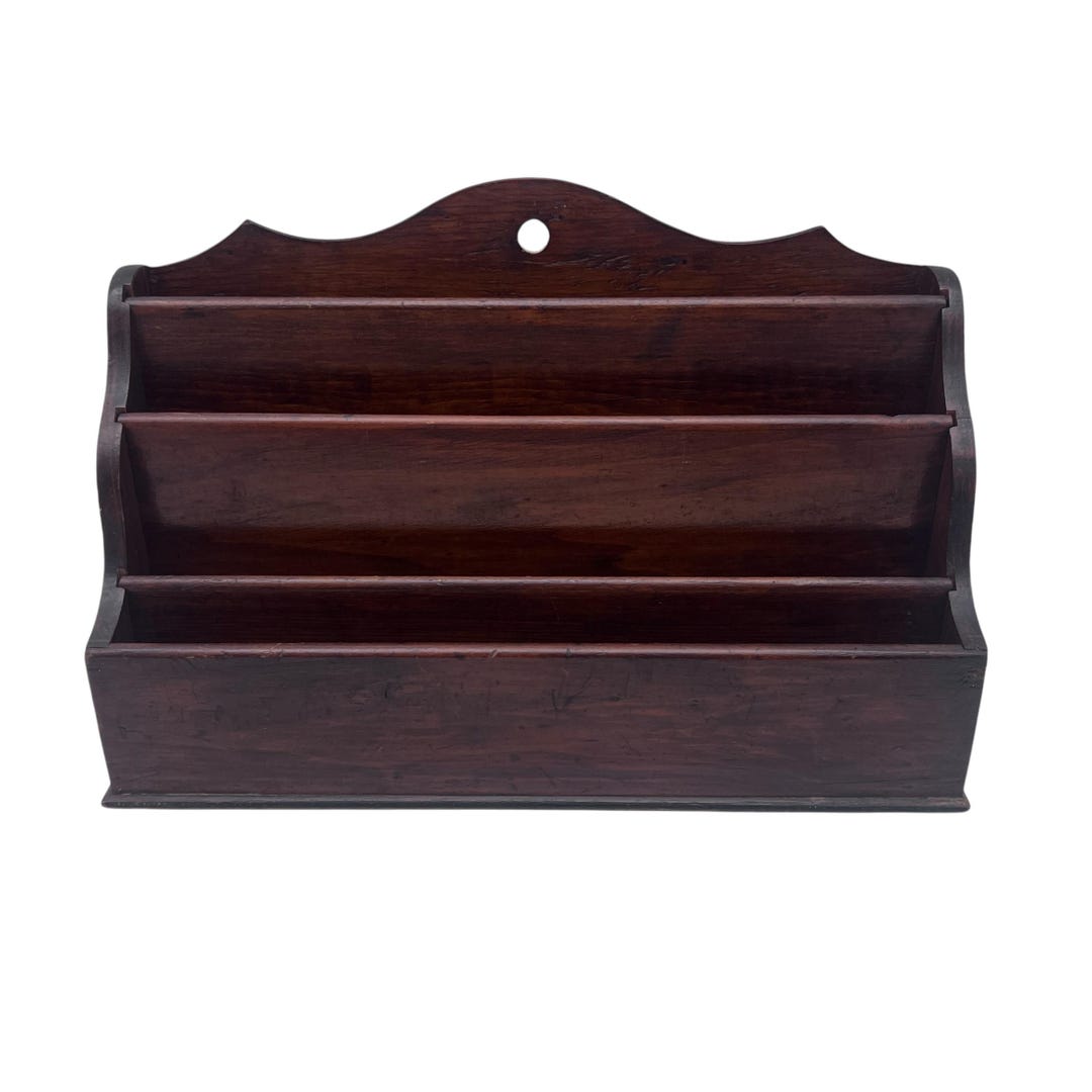 Vintage 4 Compartment Pine Letter Rack - Desk Tidy - Study Decor - Home ...