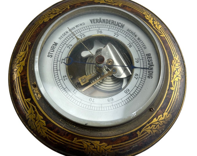Vintage German Toleware Bevelled Glass Barometer - Wall Hanging - Home ...