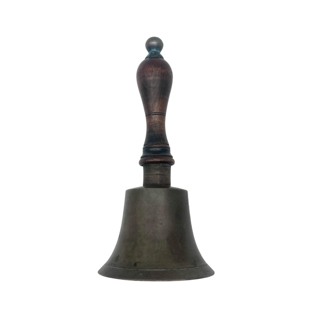 Antique Small Victorian Mahogany Handle Brass Bell - Campanology - Bell ...