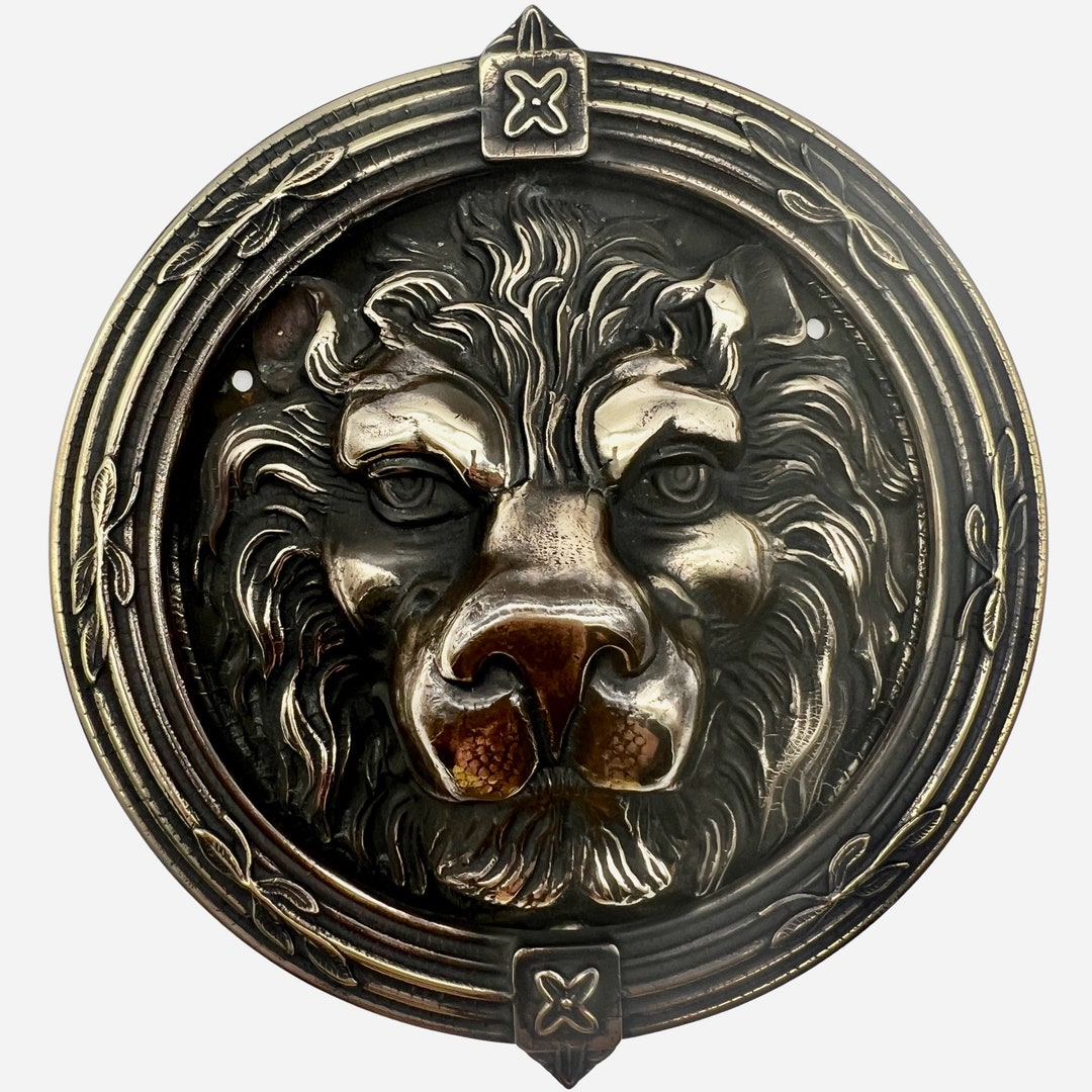 Antique Large Brass Lion Door Knocker - Door Furniture - Home Decor - Etsy