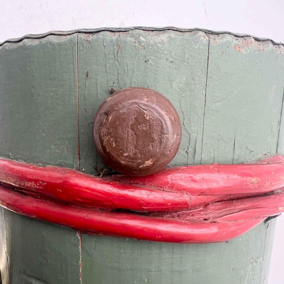 Antique Painted Bentwood Tin Lined Planter With Handles - Flower Pot ...