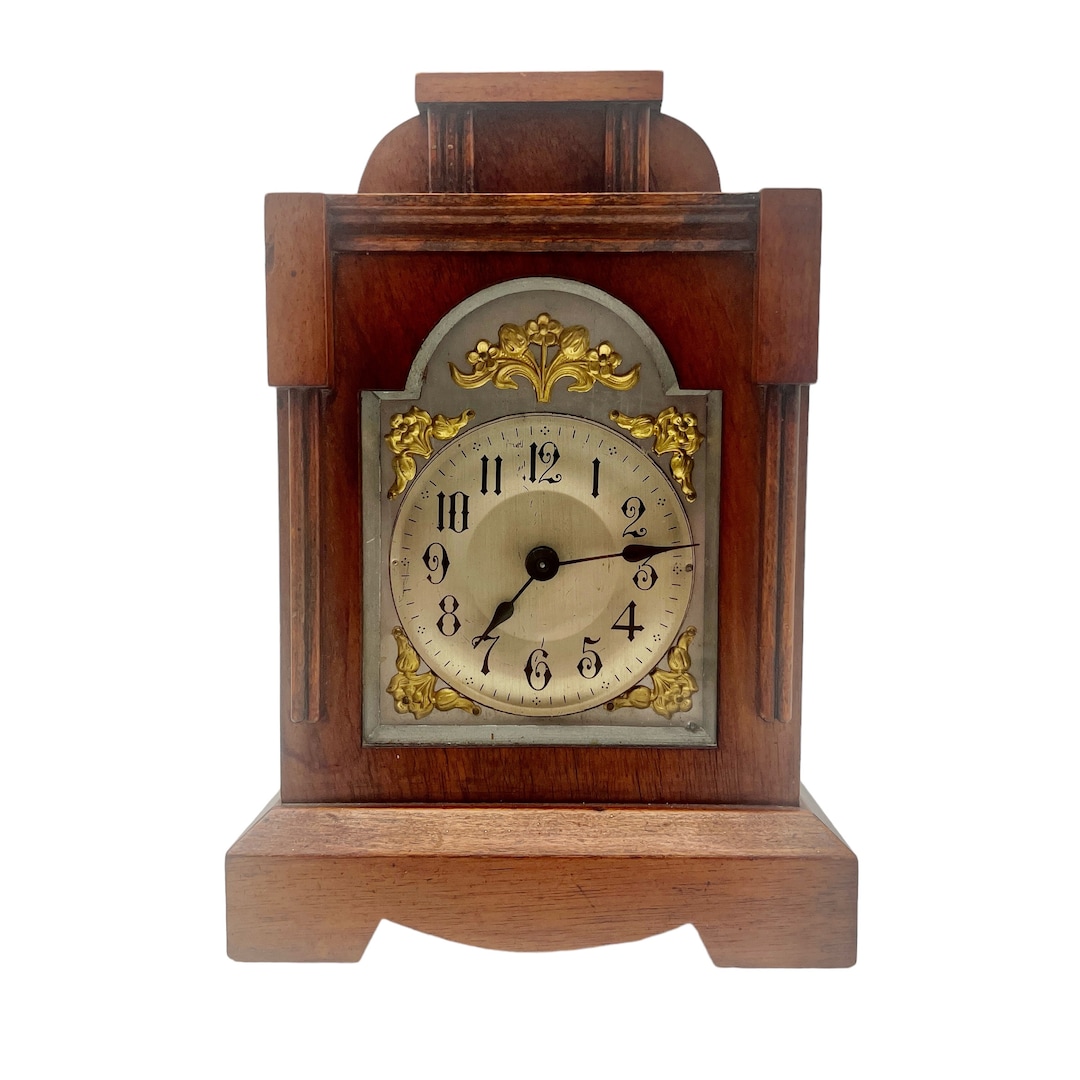 Antique Wooden Cased Mantle Clock Wind up Home Decor - Etsy