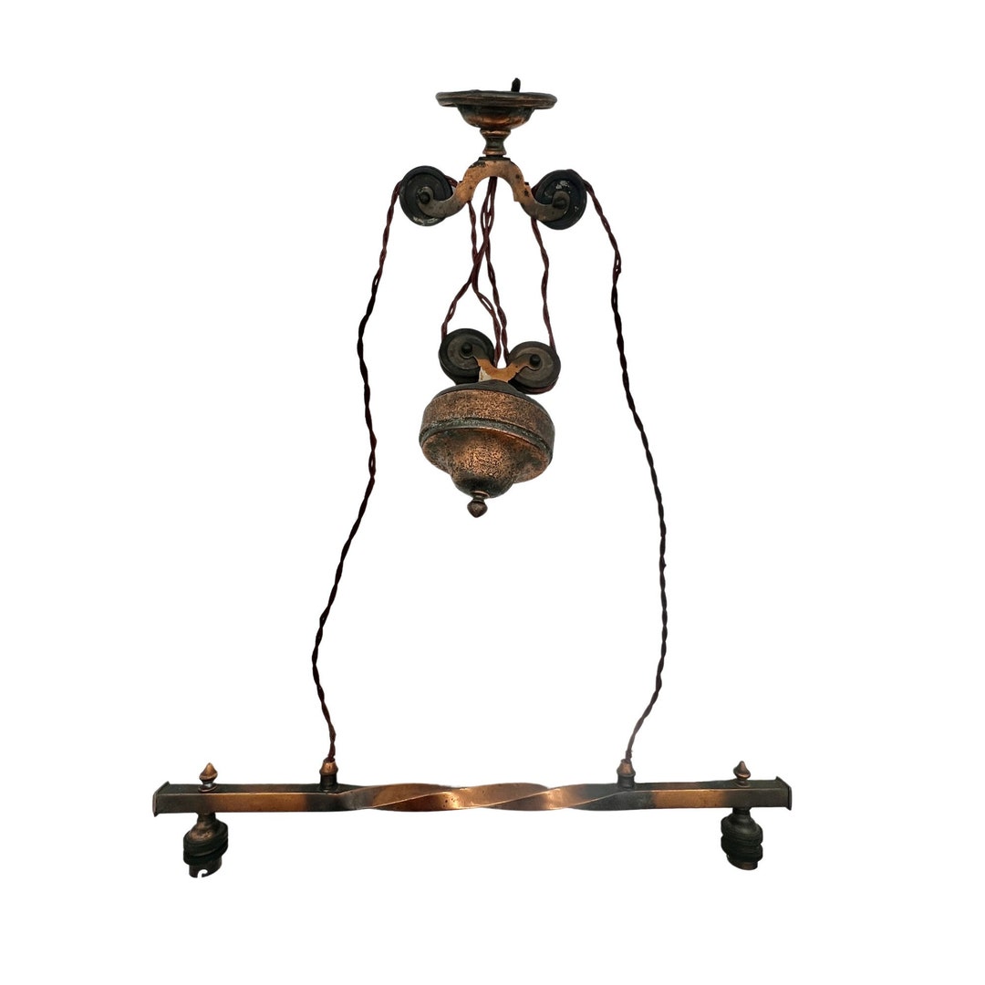 Vintage Rise and Fall Double Light Fitting - Home Decor - Etsy