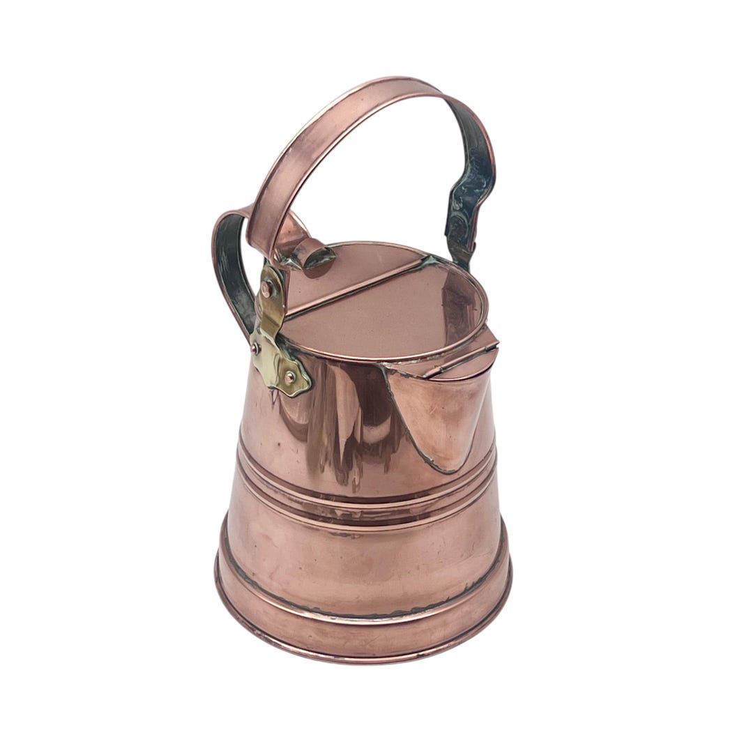 Antique Victorian Copper Hot Water Carrier - Water Jug - Copper Jug ...