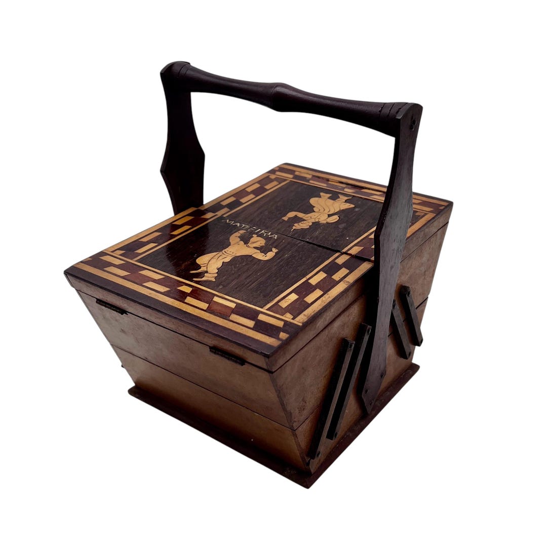 Vintage Concertina Inlaid Work Box - Sewing Box - Home Decor - Etsy