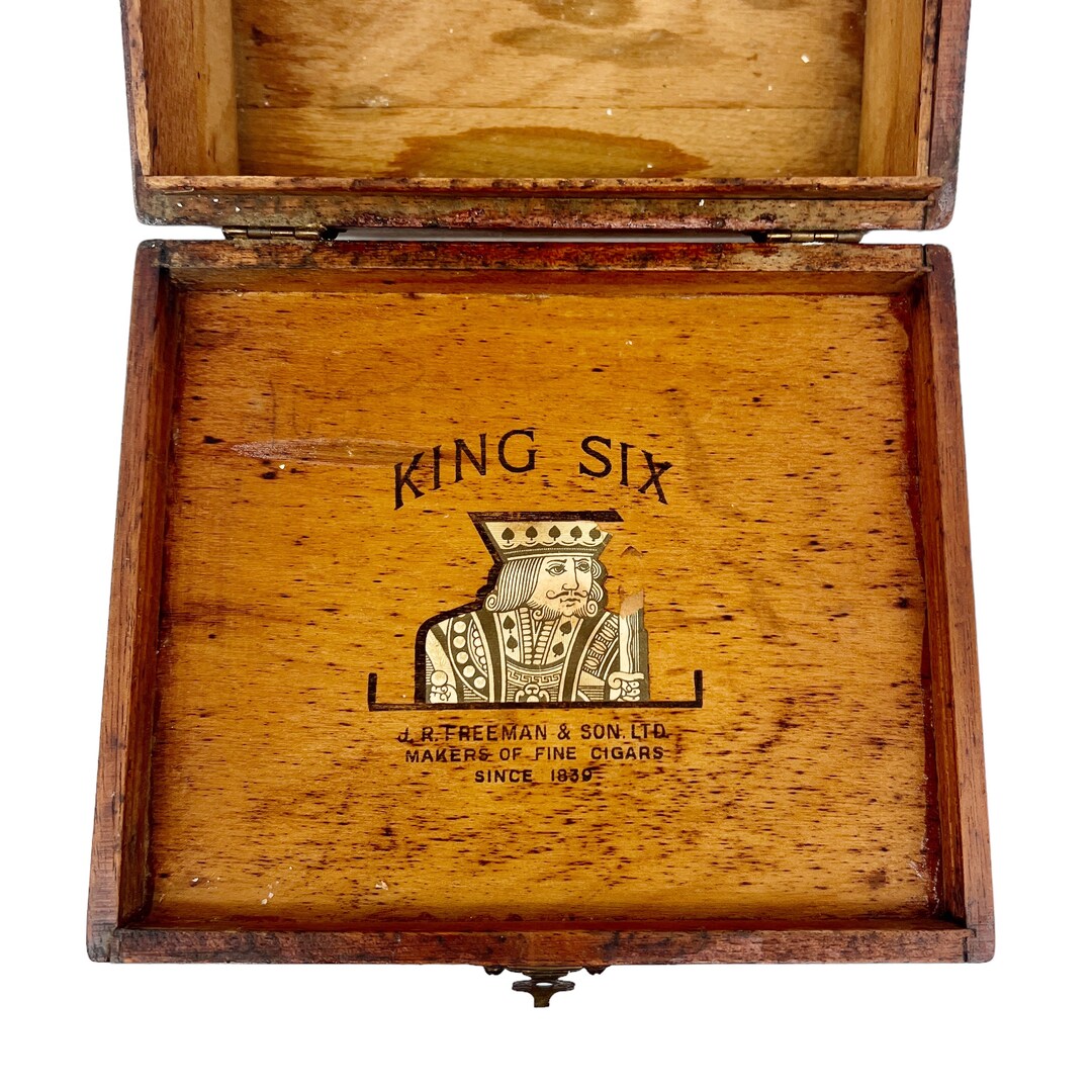 Antique King Six Cigar Box - J.R. Freeman & Son - Study Decor - Home ...