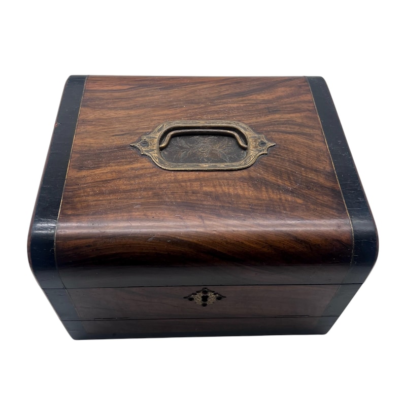 Antique Victorian Coromandel Vanity Box With Key - Jewellery Box ...