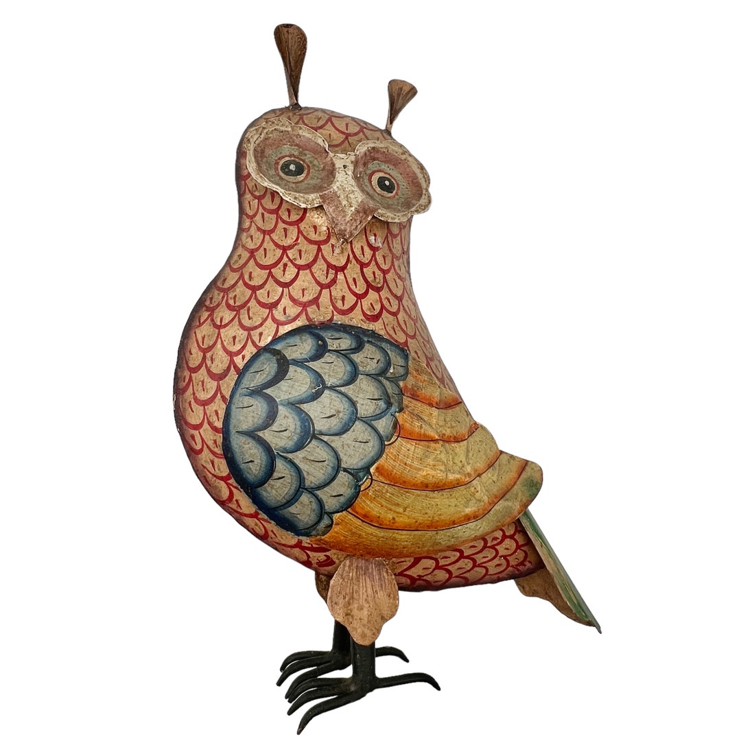 Vintage Tin Plate Owl - C1950's - Home Decor - Etsy