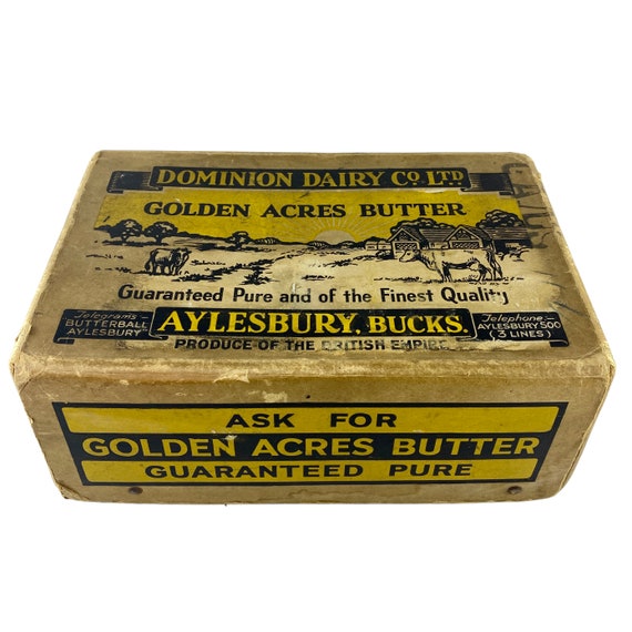 Vintage Golden Acres Butter Box Dominion Dairy Co Ltd | Etsy